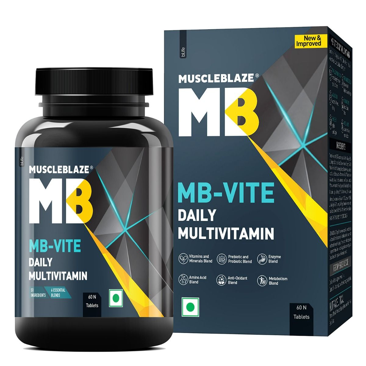 MuscleBlaze MB-VITE Daily Multivitamin, 60 tablets Price, Uses, Side ...