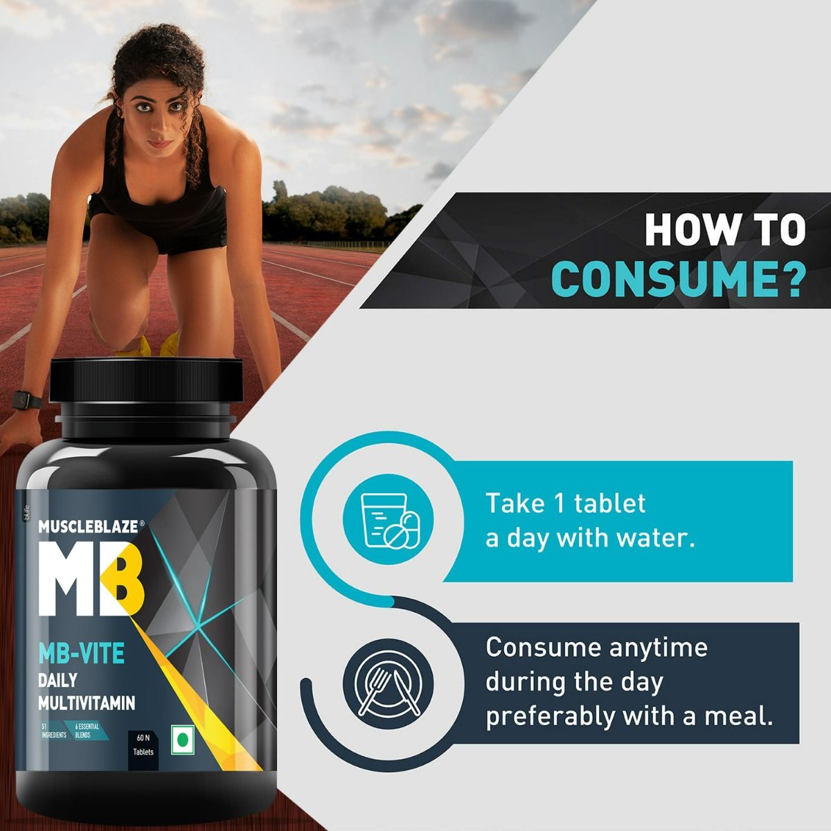 MuscleBlaze MB-VITE Daily Multivitamin, 60 tablets Price, Uses, Side ...
