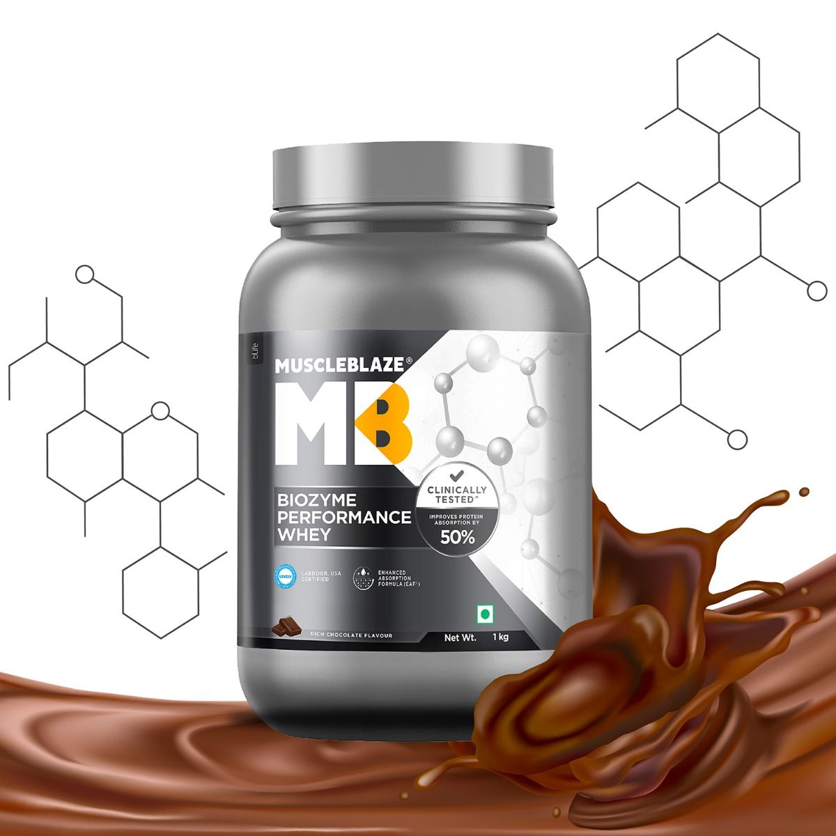 MuscleBlaze Biozyme Performance Whey Protein Rich Chocolate Flavour ...