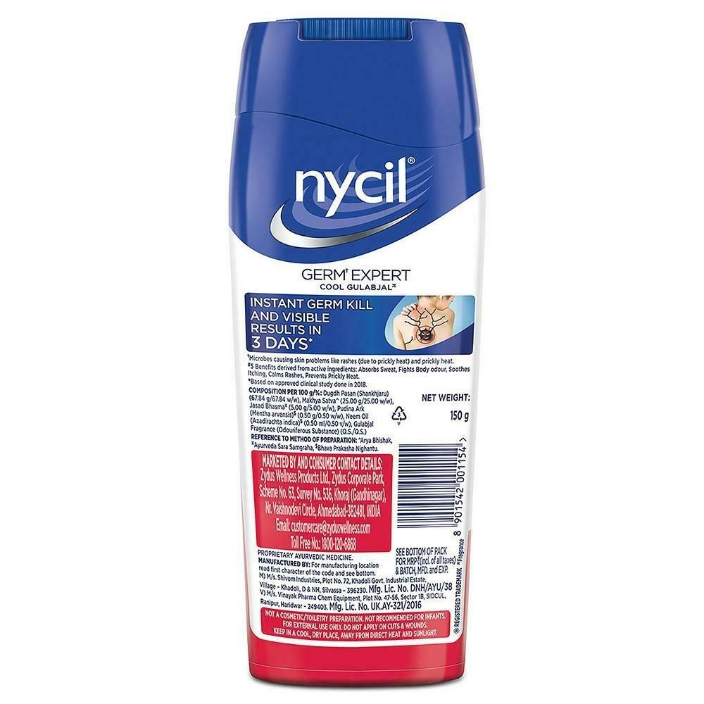 Nycil Cool Gulabjal Prickly Heat Talcum Powder, 150 gm Price, Uses ...