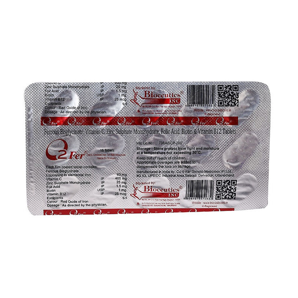 O2 Fer Tablet 15's Price, Uses, Side Effects, Composition - Apollo Pharmacy