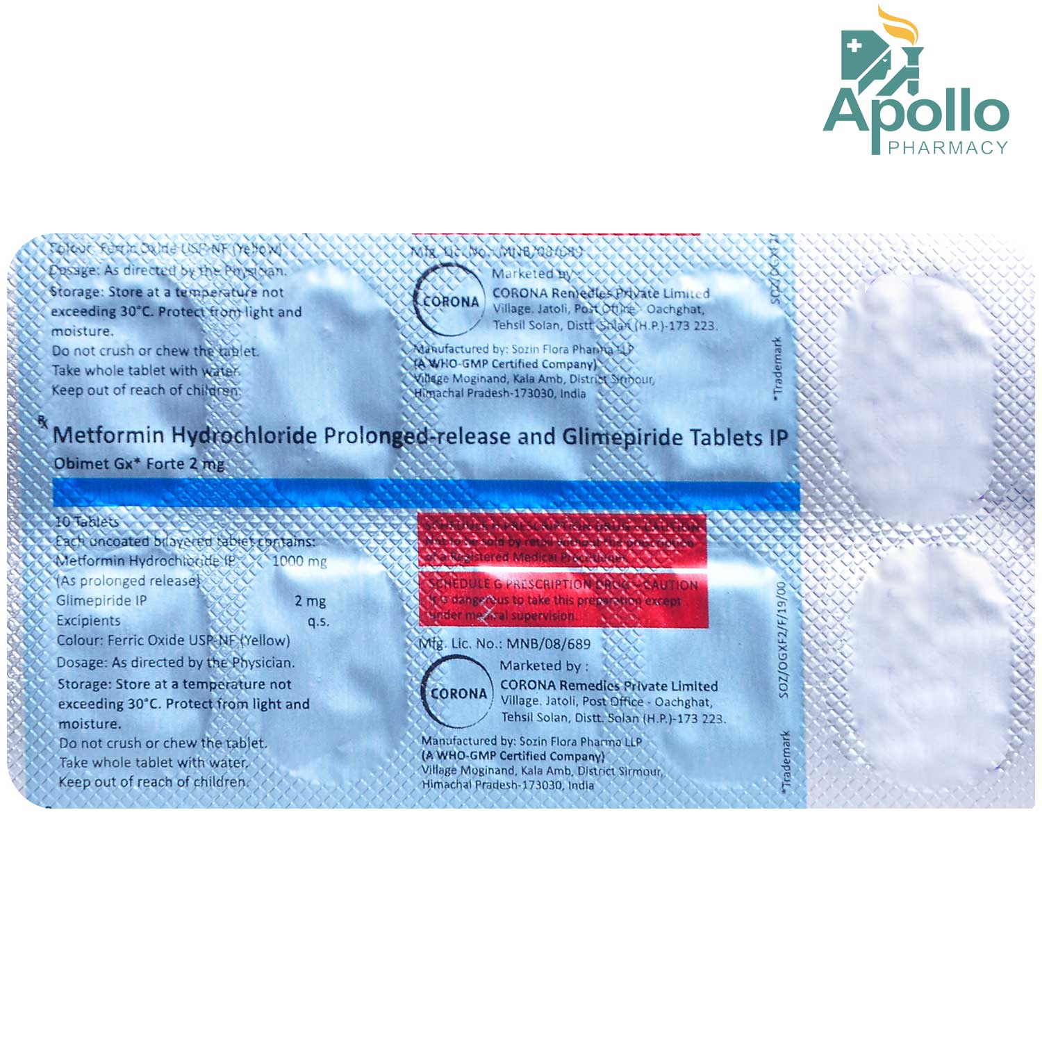 Obimet GX Forte 2 Tablet 10's Price, Uses, Side Effects, Composition ...