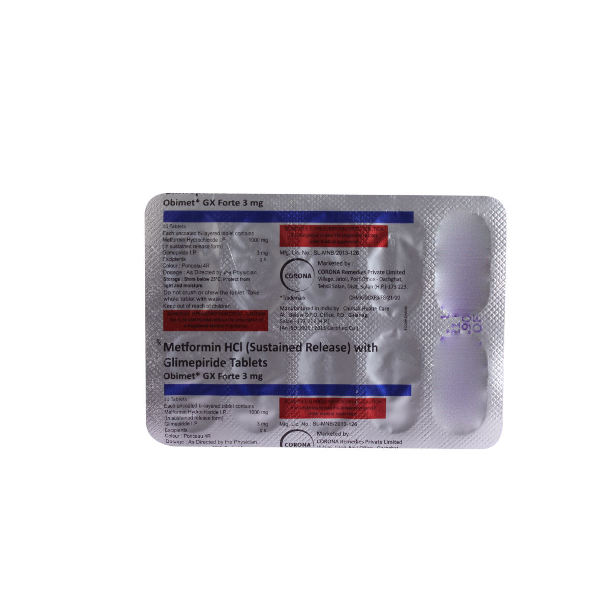 Obimet Gx Forte 3mg Tablet 10's Price, Uses, Side Effects, Composition ...
