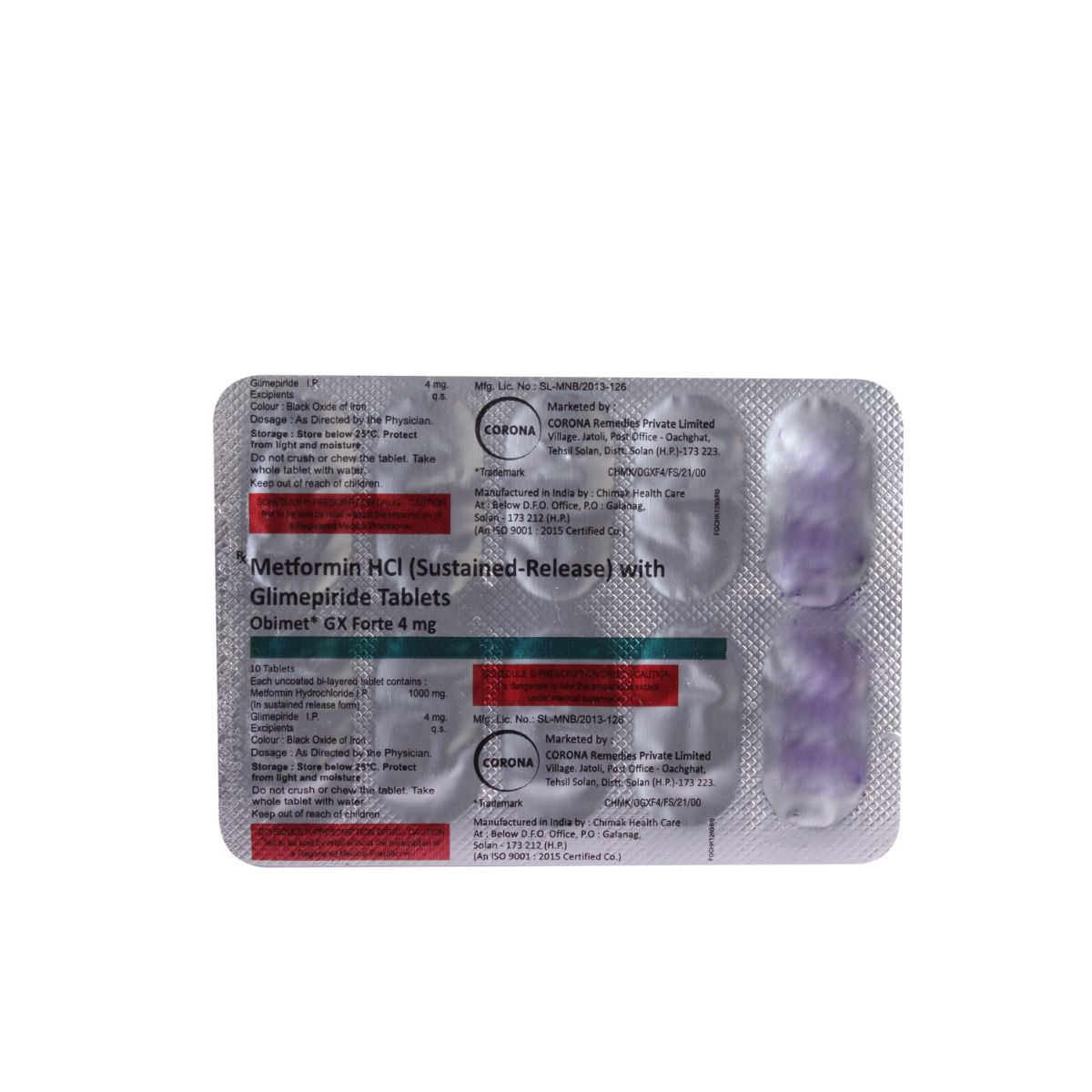 Obimet Gx Forte 4mg Tablet 10's Price, Uses, Side Effects, Composition ...