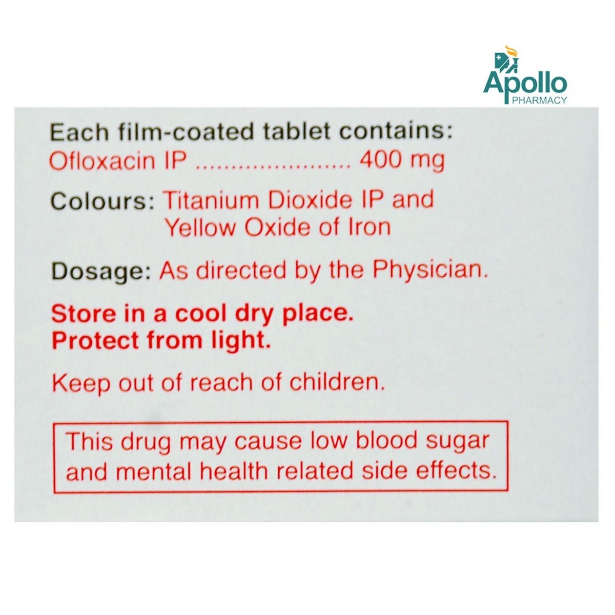 Oflox 400 Tablet 10's Price, Uses, Side Effects, Composition - Apollo ...