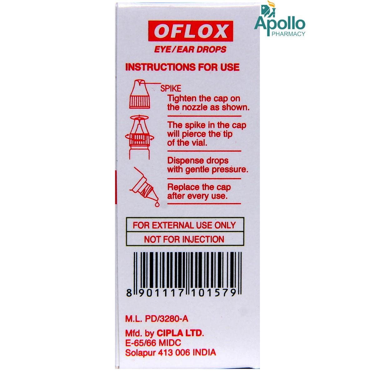 OFLOX EYE DROPS 5ML Price, Uses, Side Effects, Composition - Apollo ...