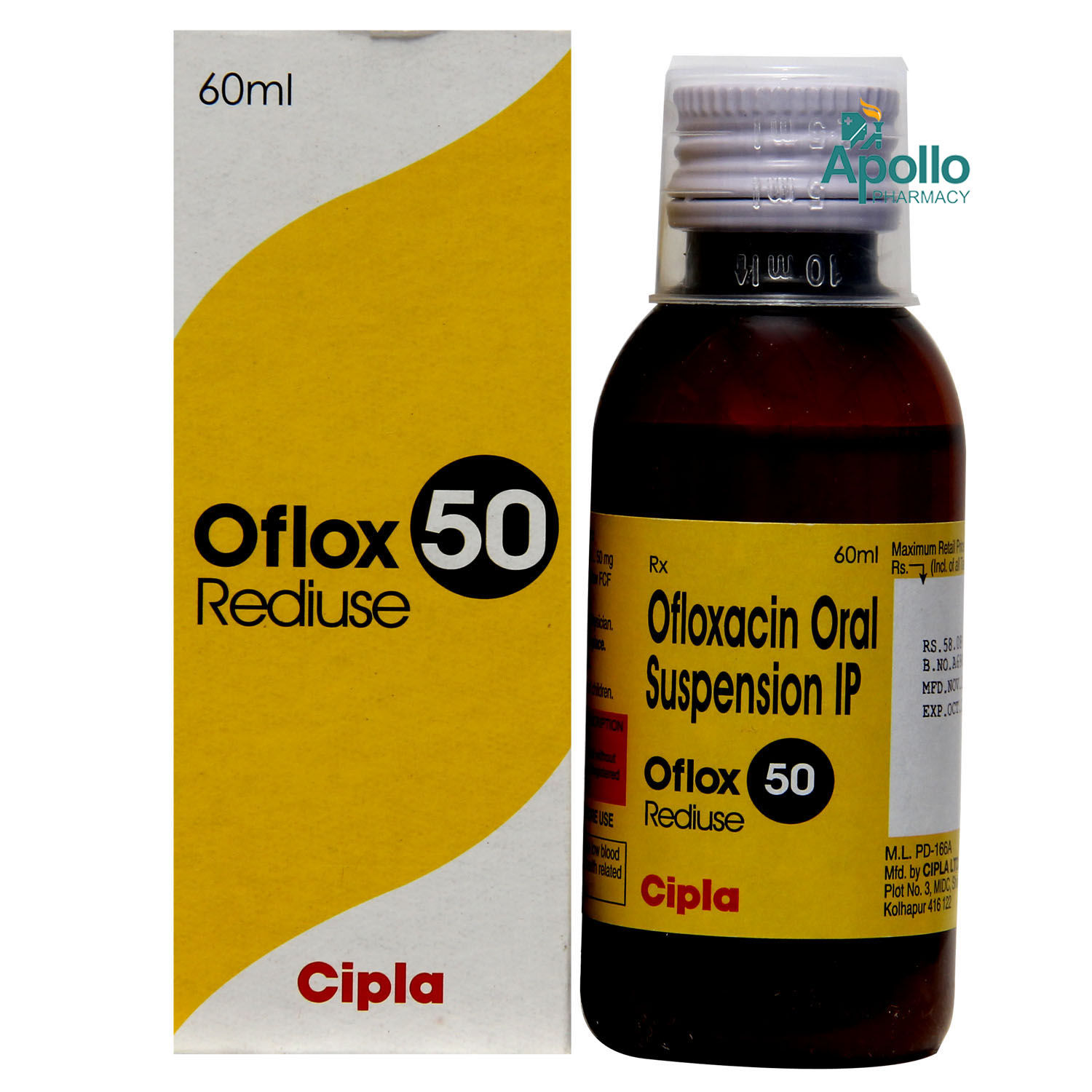 OFLOX 50MG REDUISE 60ML Price, Uses, Side Effects, Composition - Apollo ...