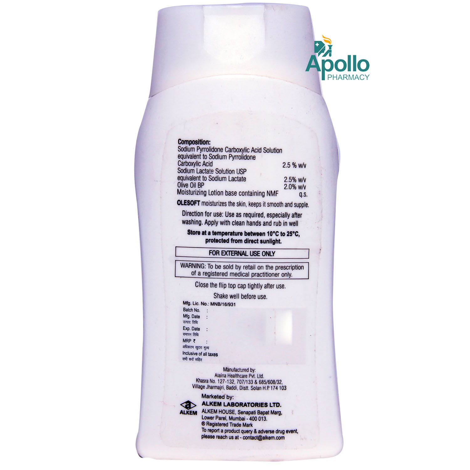 Olesoft Lotion 200 ml Price, Uses, Side Effects, Composition - Apollo ...