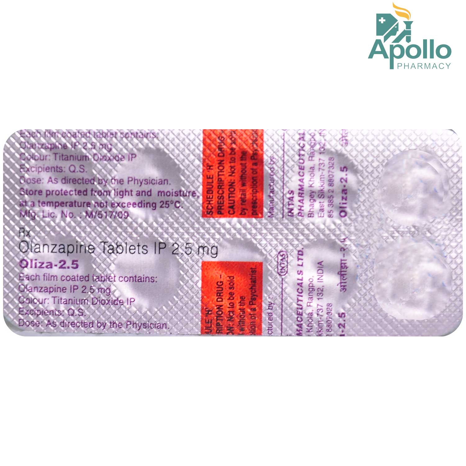 OLIZA 2.5MG TABLET Price, Uses, Side Effects, Composition - Apollo Pharmacy