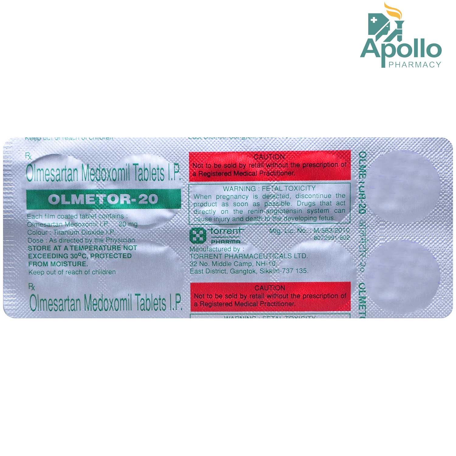 Olmetor 20 Tablet 10's Price, Uses, Side Effects, Composition - Apollo ...
