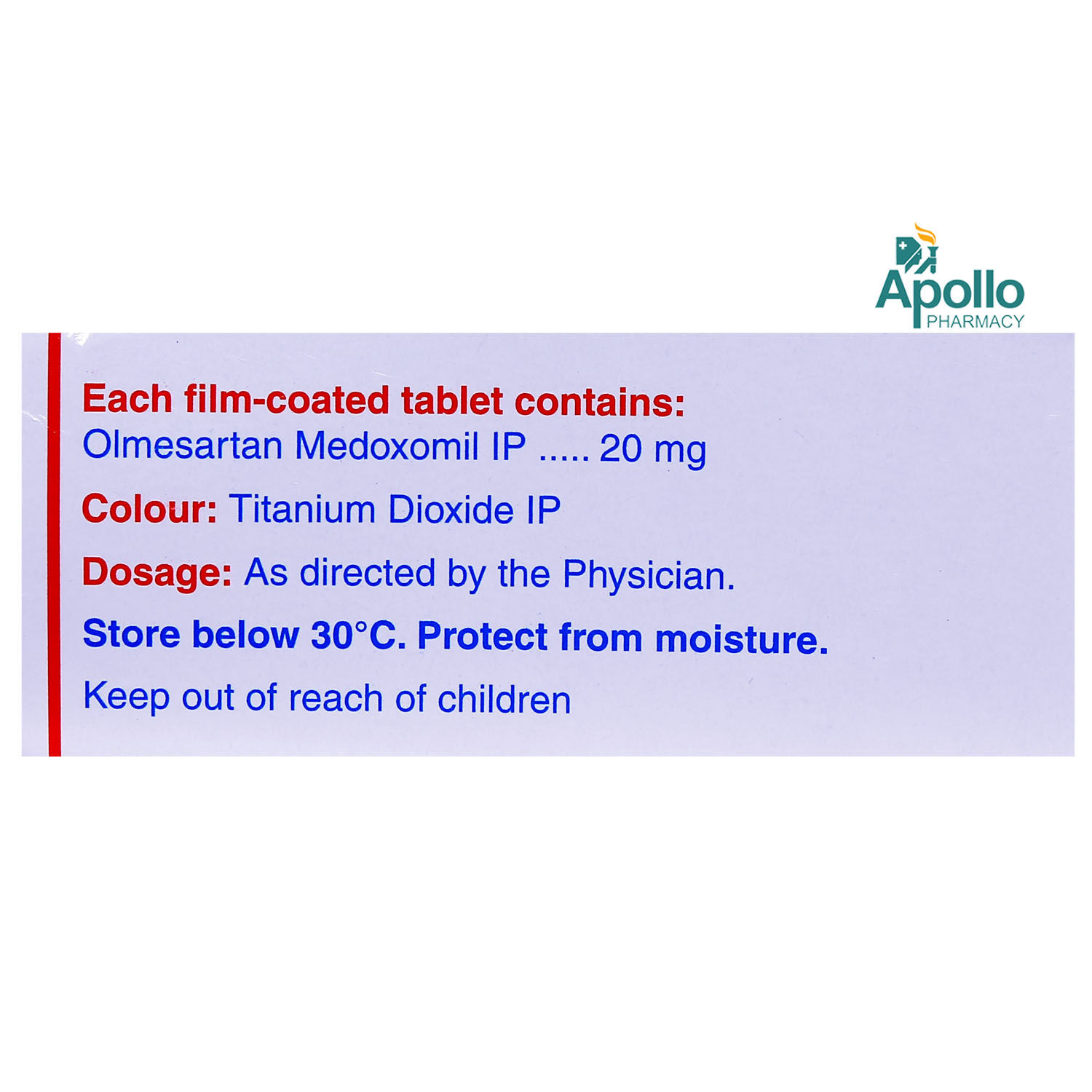 Olmecip 20 Tablet 10's Price, Uses, Side Effects, Composition - Apollo ...