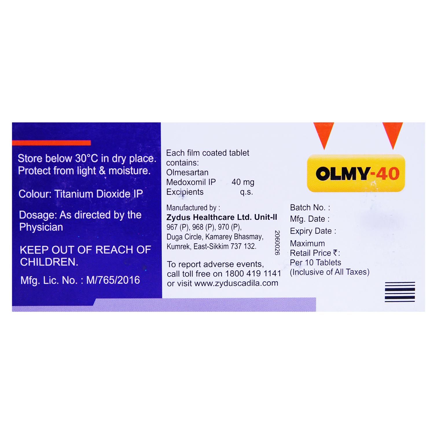 Olmy 40 Tablet 10's Price, Uses, Side Effects, Composition - Apollo ...