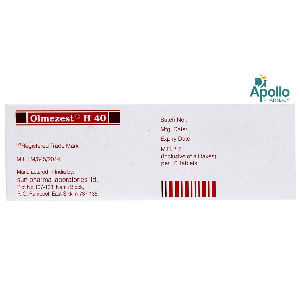 Olmezest H 40 Tablet 10's Price, Uses, Side Effects, Composition ...