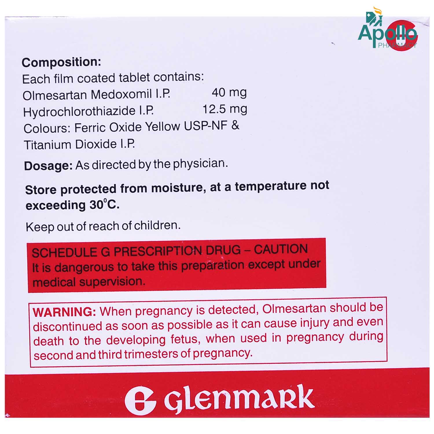 Olmax-40 H Tablet 15's Price, Uses, Side Effects, Composition - Apollo ...