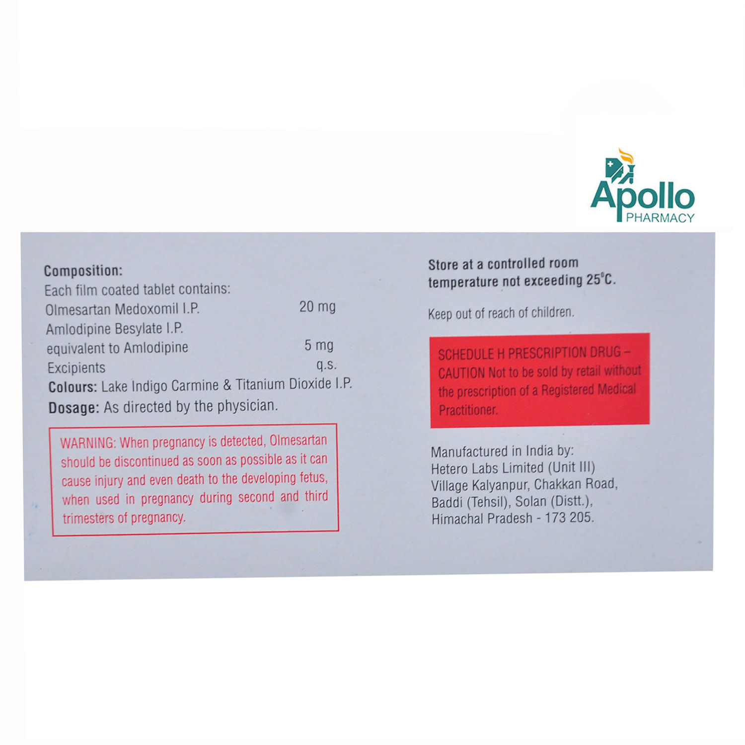 Olmax AM Tablet 15's Price, Uses, Side Effects, Composition - Apollo ...