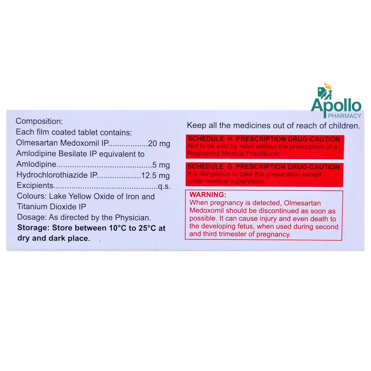 Olmin 20-AH Tablet 10's Price, Uses, Side Effects, Composition - Apollo ...