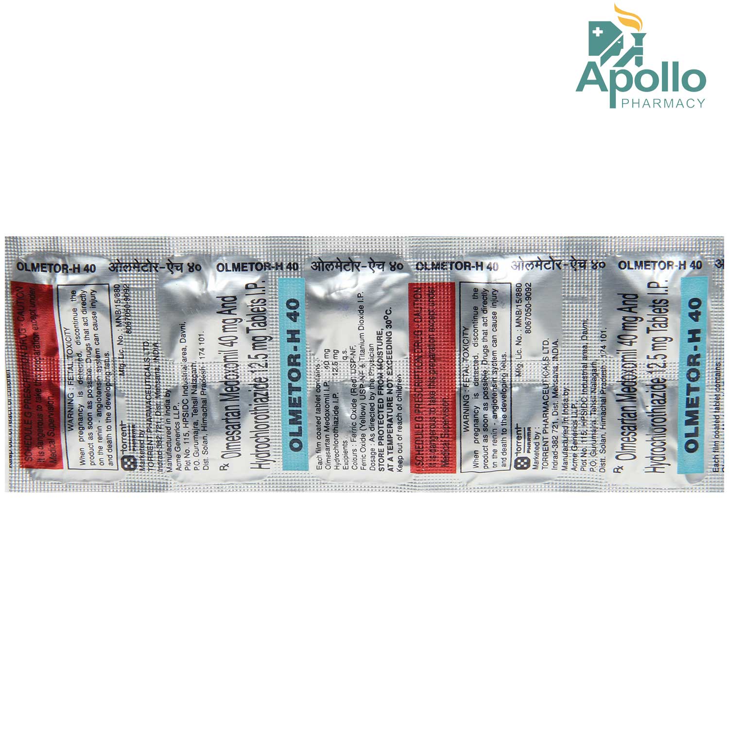 OLMETOR H 40MG TABLET Price, Uses, Side Effects, Composition - Apollo ...