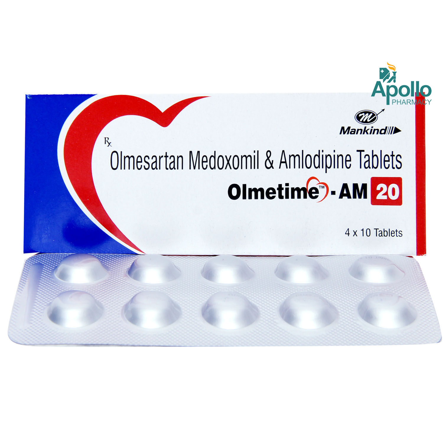 Olmetime-AM 20 Tablet 10's Price, Uses, Side Effects, Composition ...