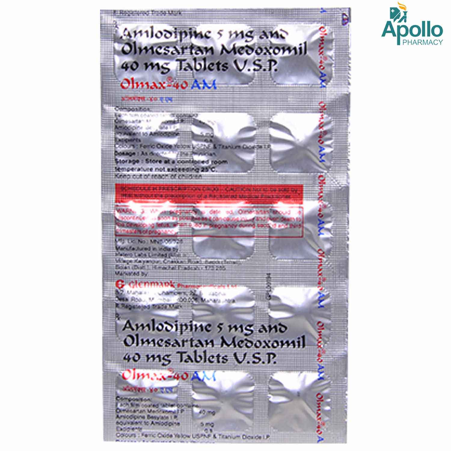 Olmax-40 AM Tablet 15's Price, Uses, Side Effects, Composition - Apollo ...