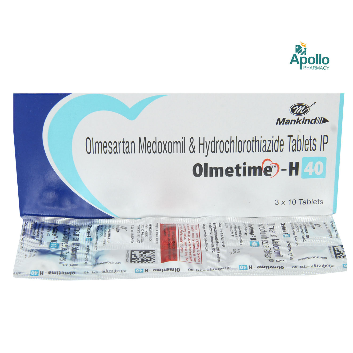 Olmetime-H 40 Tablet 10's Price, Uses, Side Effects, Composition ...