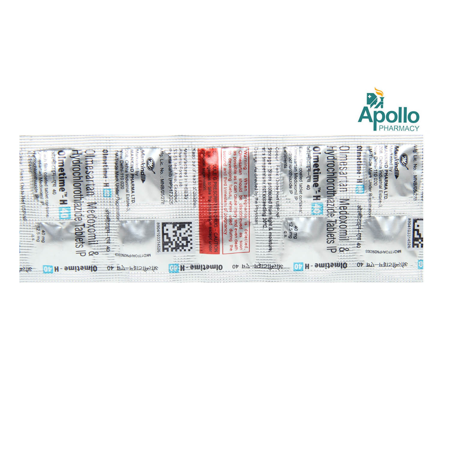 Olmetime-H 40 Tablet 10's Price, Uses, Side Effects, Composition ...