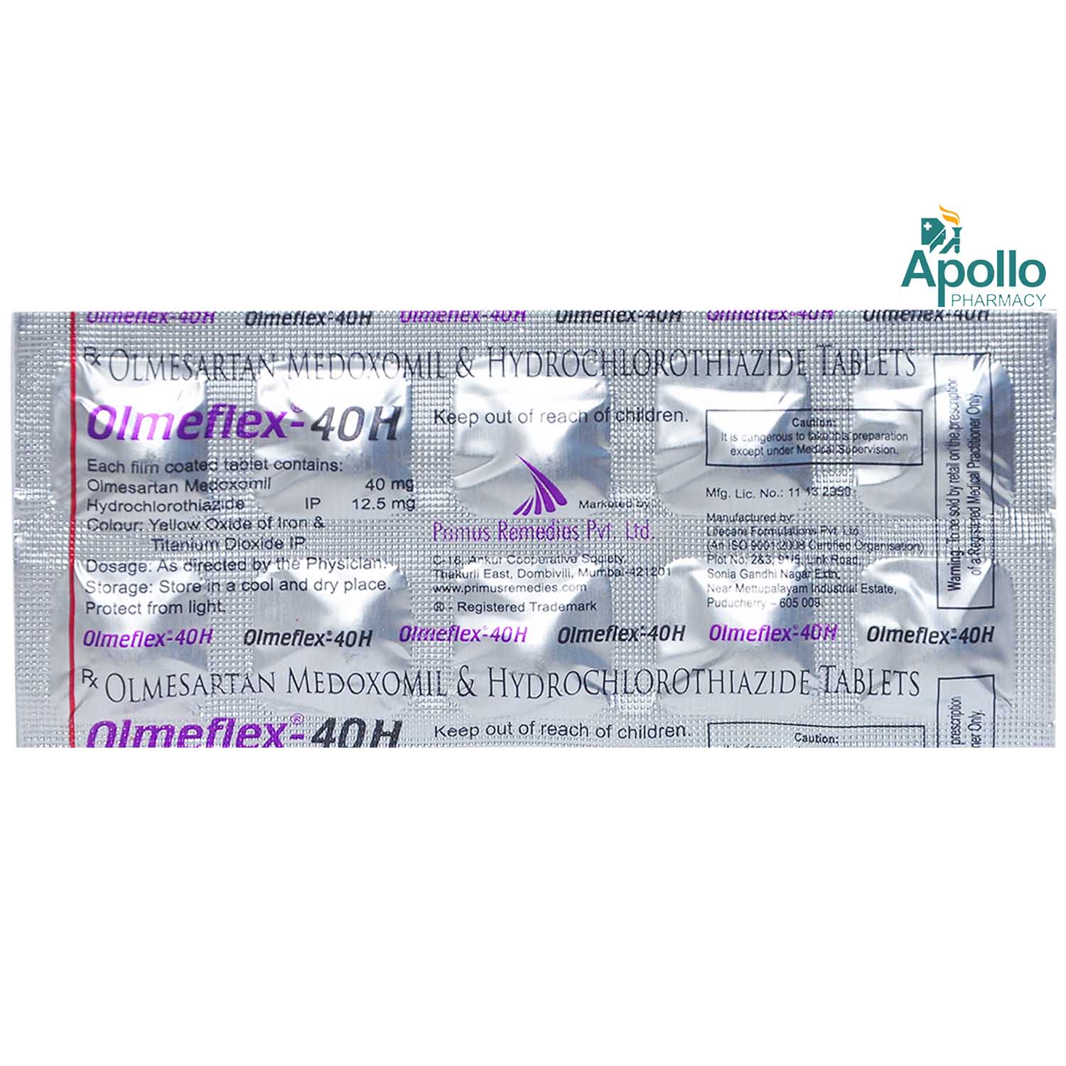 OLMEFLEX H 40MG TABLET Price, Uses, Side Effects, Composition - Apollo ...