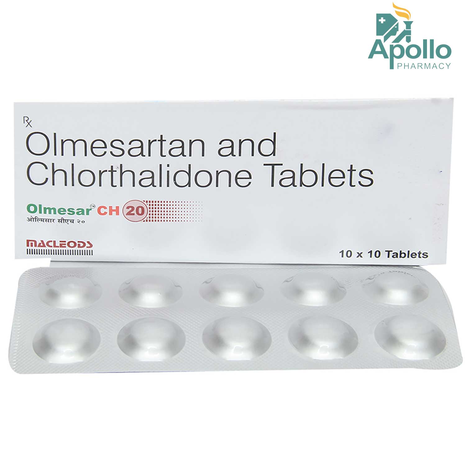 Olmesar CH 20mg Tablet 10's Price, Uses, Side Effects, Composition ...