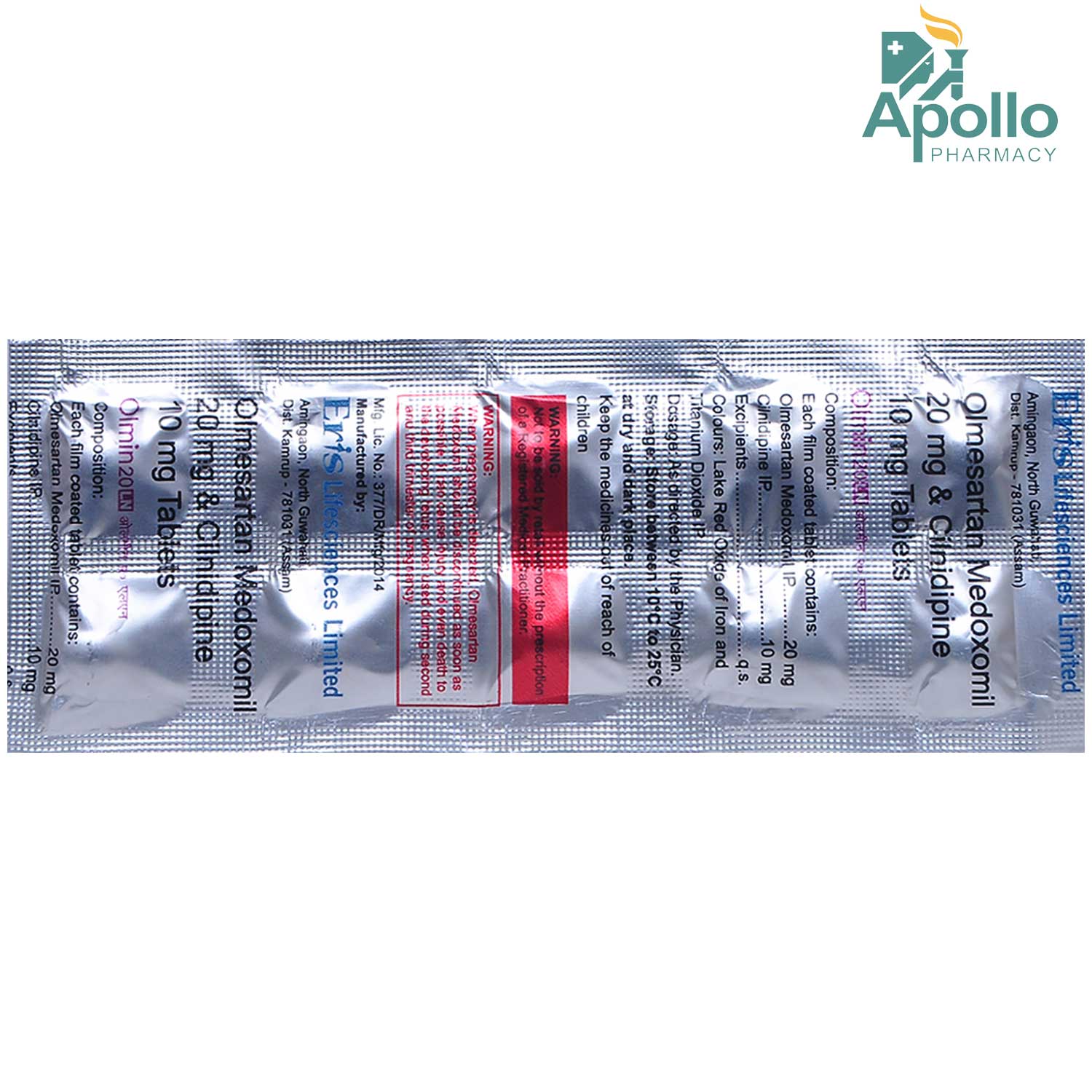 Olmin 20 LN Tablet 10's Price, Uses, Side Effects, Composition - Apollo ...