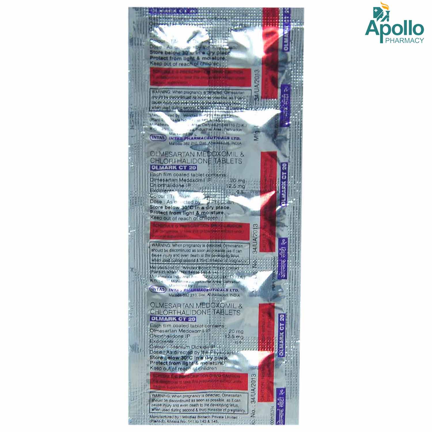 OLMARK CT 20MG TABLET 10'S Price, Uses, Side Effects, Composition ...