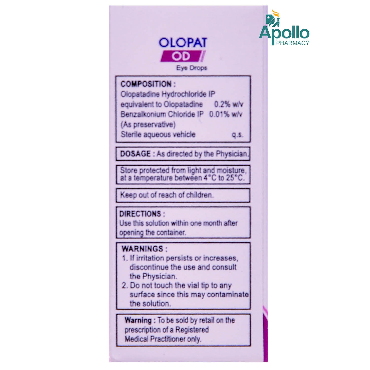 OLOPAT OD DROPS 3ML Price, Uses, Side Effects, Composition - Apollo ...