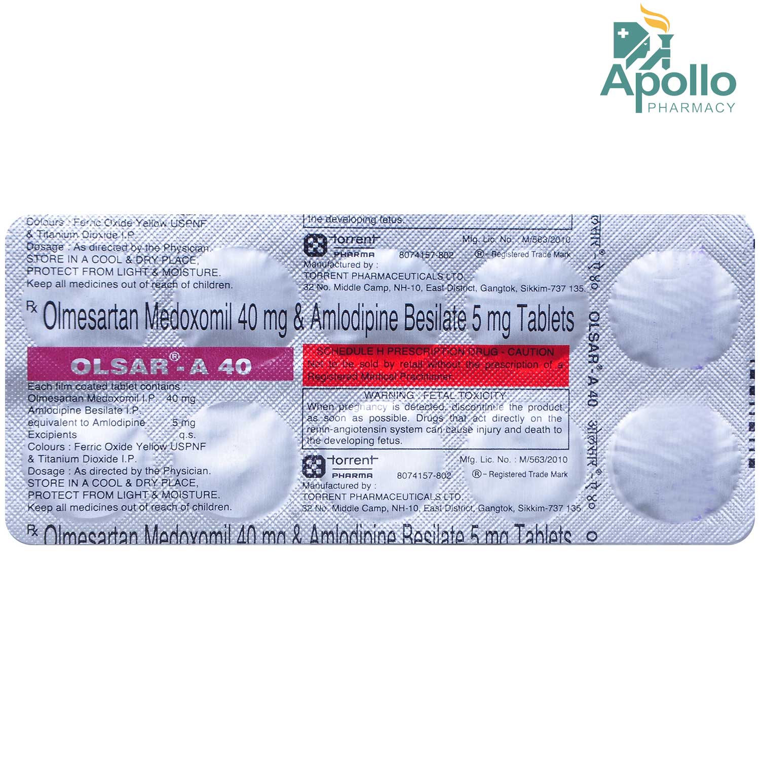 OLSAR A 40MG TABLET Price, Uses, Side Effects, Composition - Apollo ...
