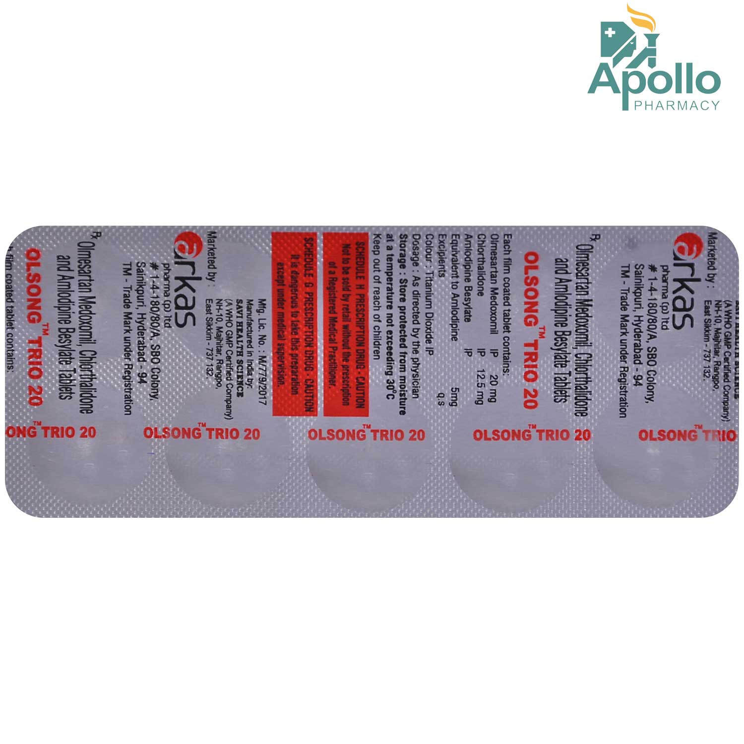 Olsong Trio 20 Tablet 10's Price, Uses, Side Effects, Composition ...