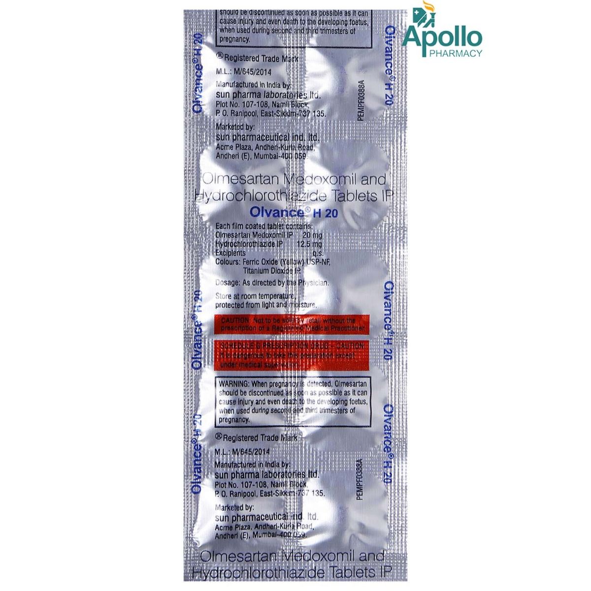 Olvance H 20 Tablet 10's Price, Uses, Side Effects, Composition ...