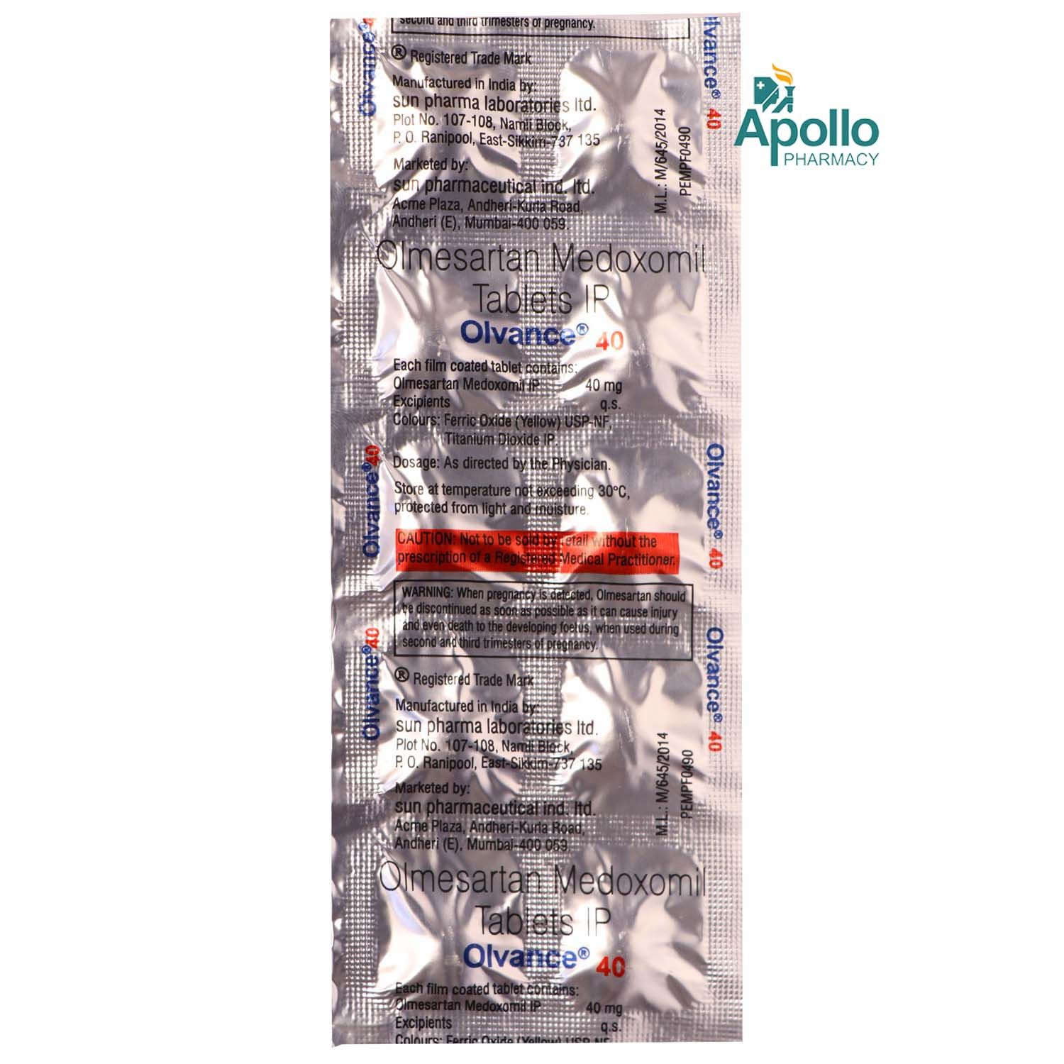Olvance 40 Tablet 10's Price, Uses, Side Effects, Composition - Apollo ...