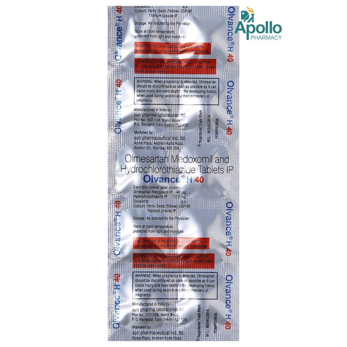 Olvance H 40 Tablet 10's Price, Uses, Side Effects, Composition ...