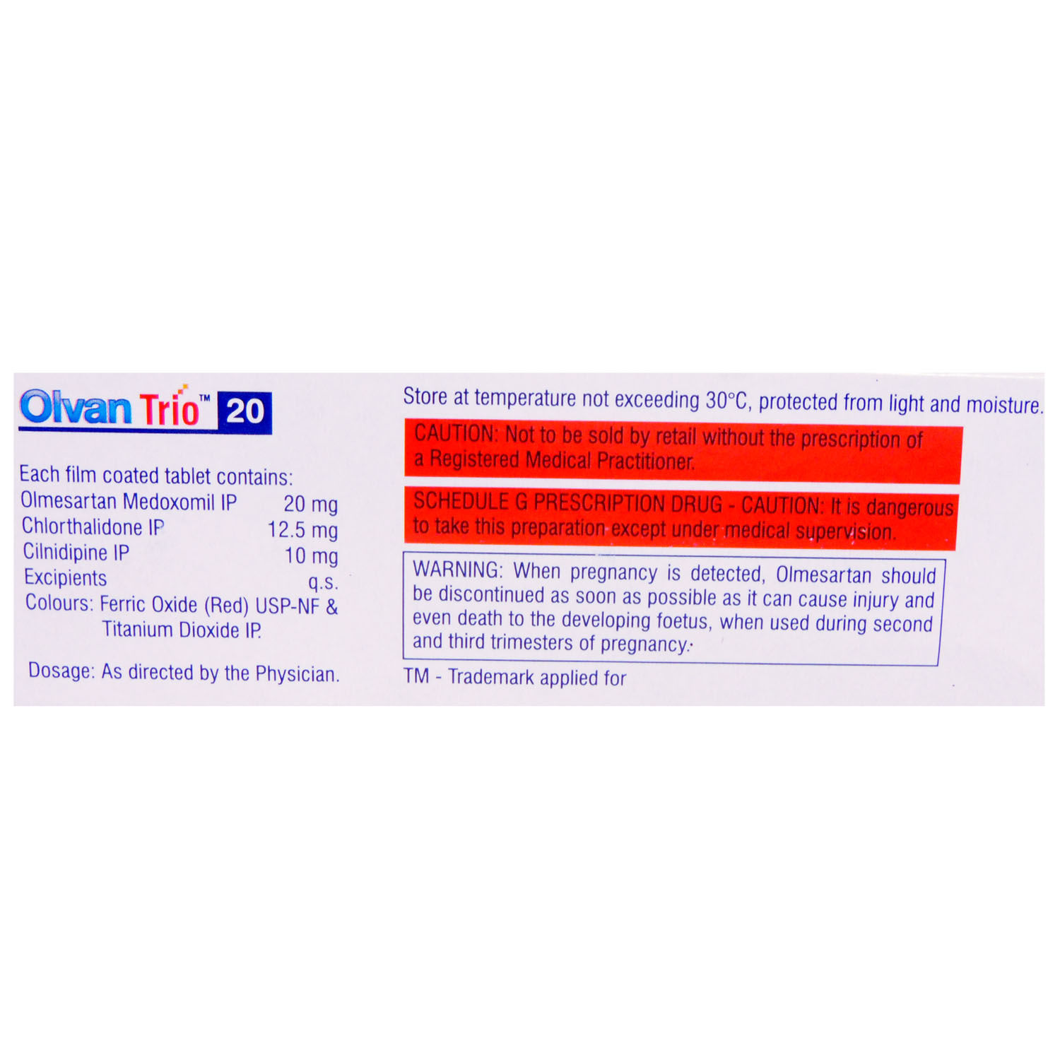 OLVAN TRIO 20MG TABLET 10'S Price, Uses, Side Effects, Composition ...