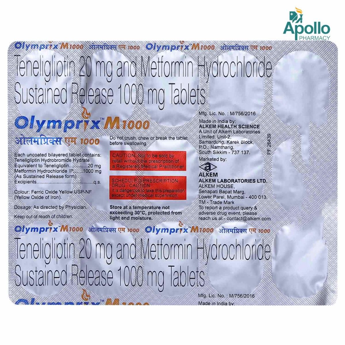 Olymprix M 1000 Tablet 15's Price, Uses, Side Effects, Composition ...