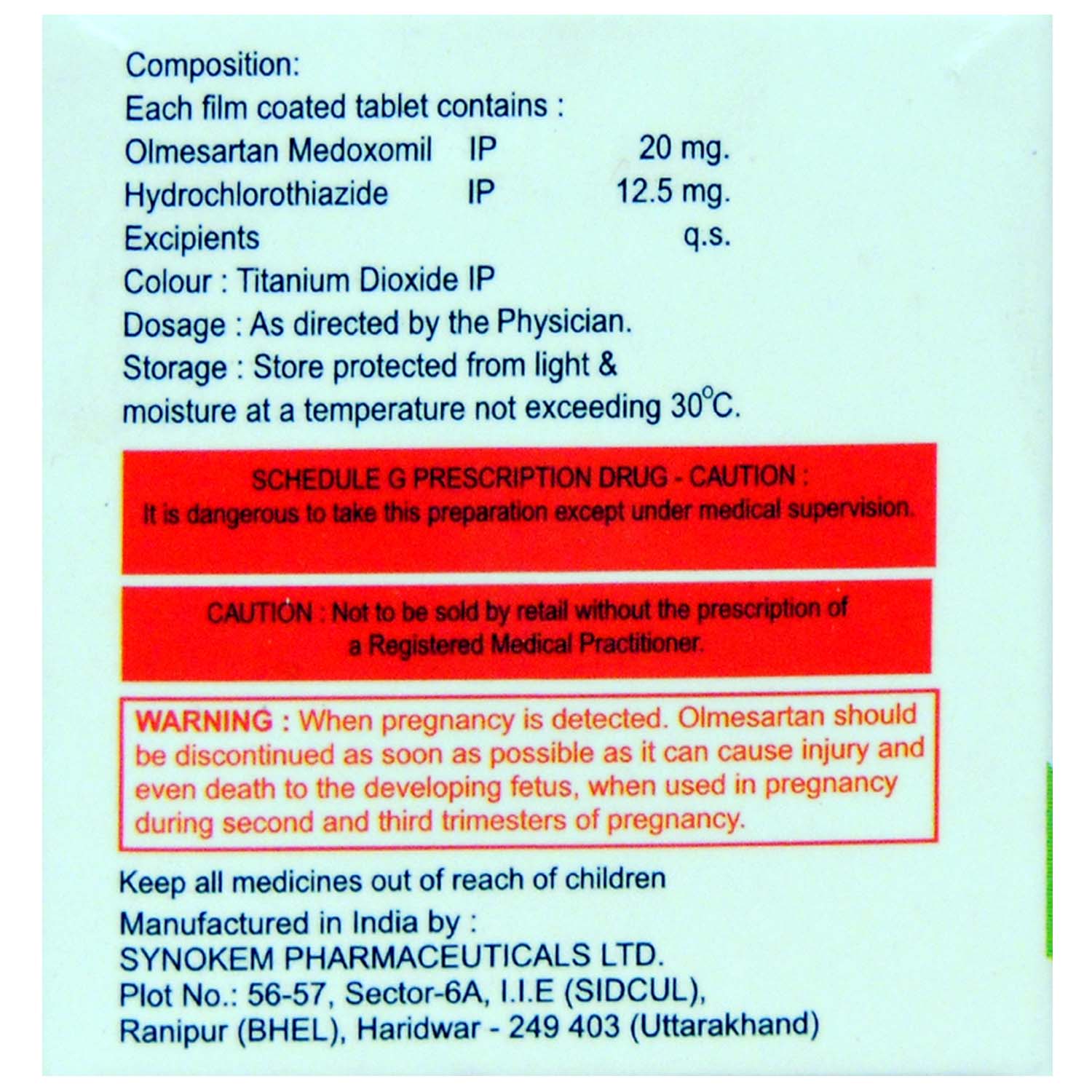 Olzox H 20 Tablet 10's Price, Uses, Side Effects, Composition - Apollo ...