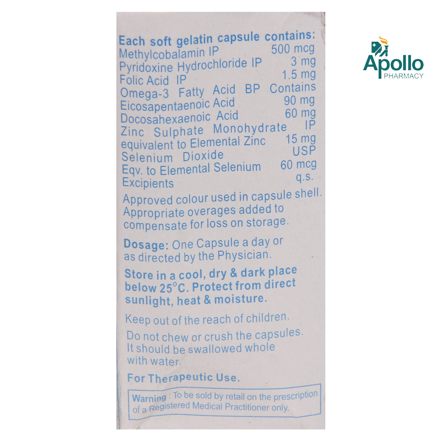 OMEGA CHEK CAPSULE Price, Uses, Side Effects, Composition - Apollo Pharmacy