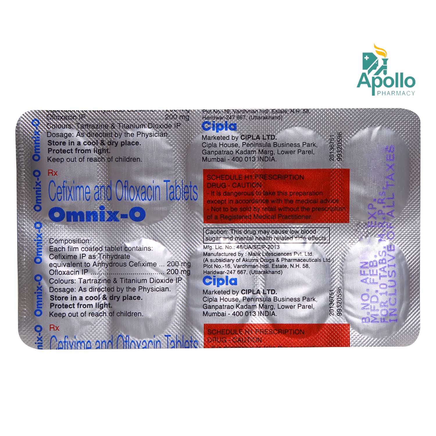 Omnix-O Tablet 10's Price, Uses, Side Effects, Composition - Apollo ...