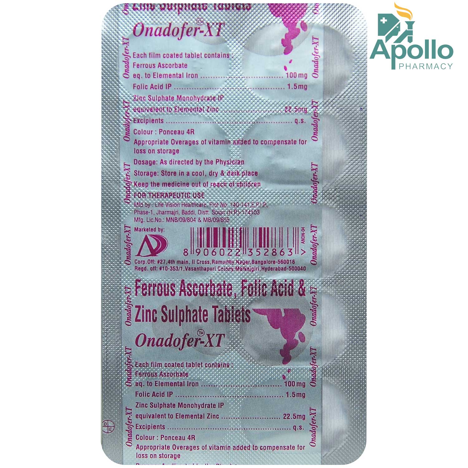 Onadofer-XT Tablet 10's Price, Uses, Side Effects, Composition - Apollo ...