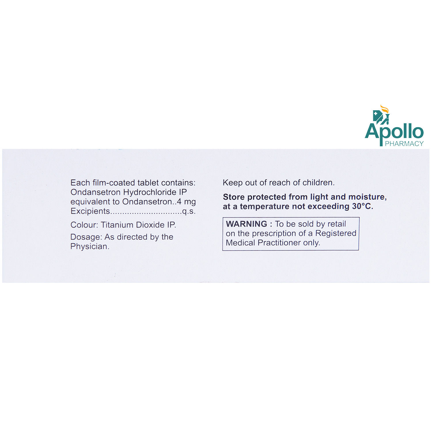 Ondem 4 Tablet 10's Price, Uses, Side Effects, Composition - Apollo ...