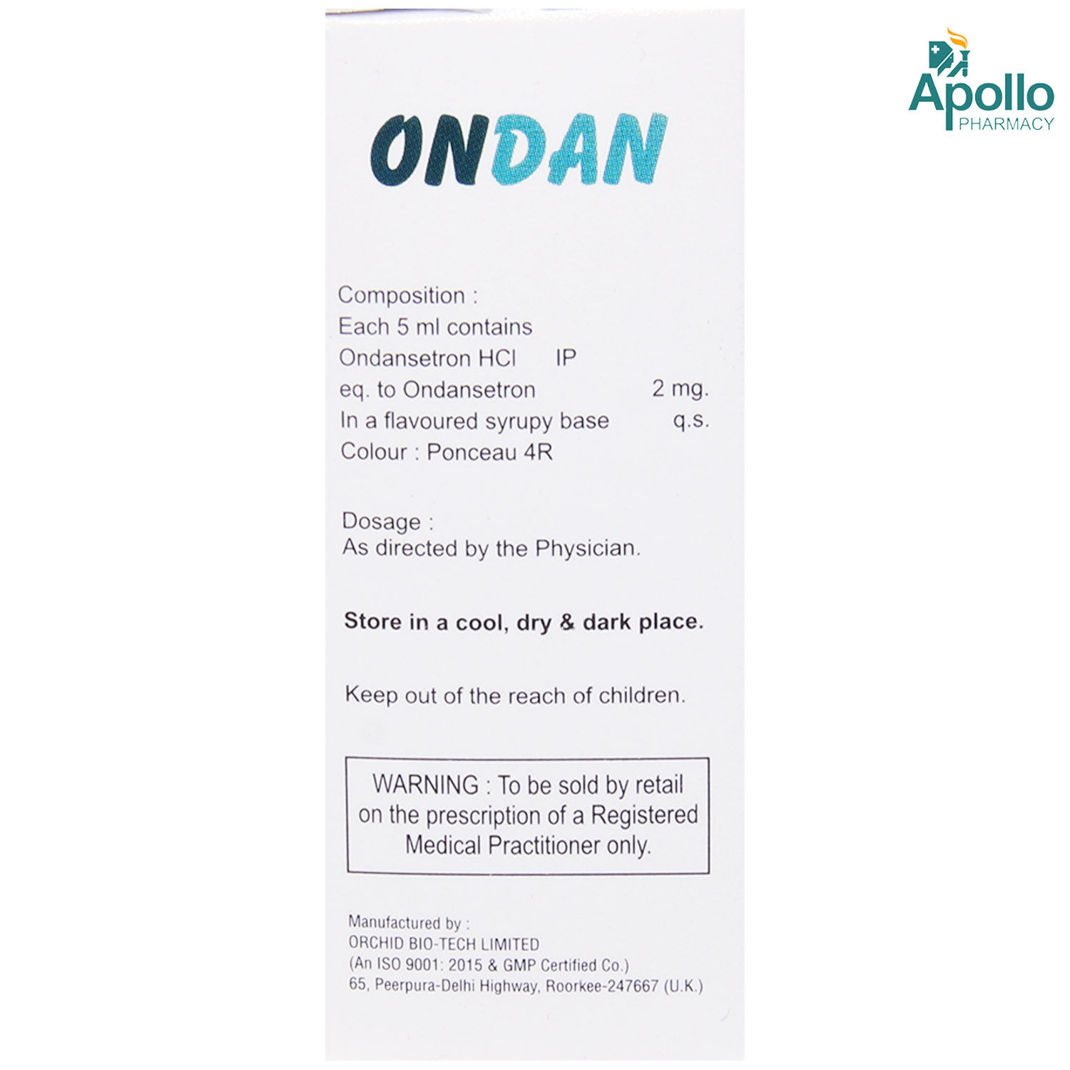 Ondan Syrup 30 ml Price, Uses, Side Effects, Composition - Apollo Pharmacy