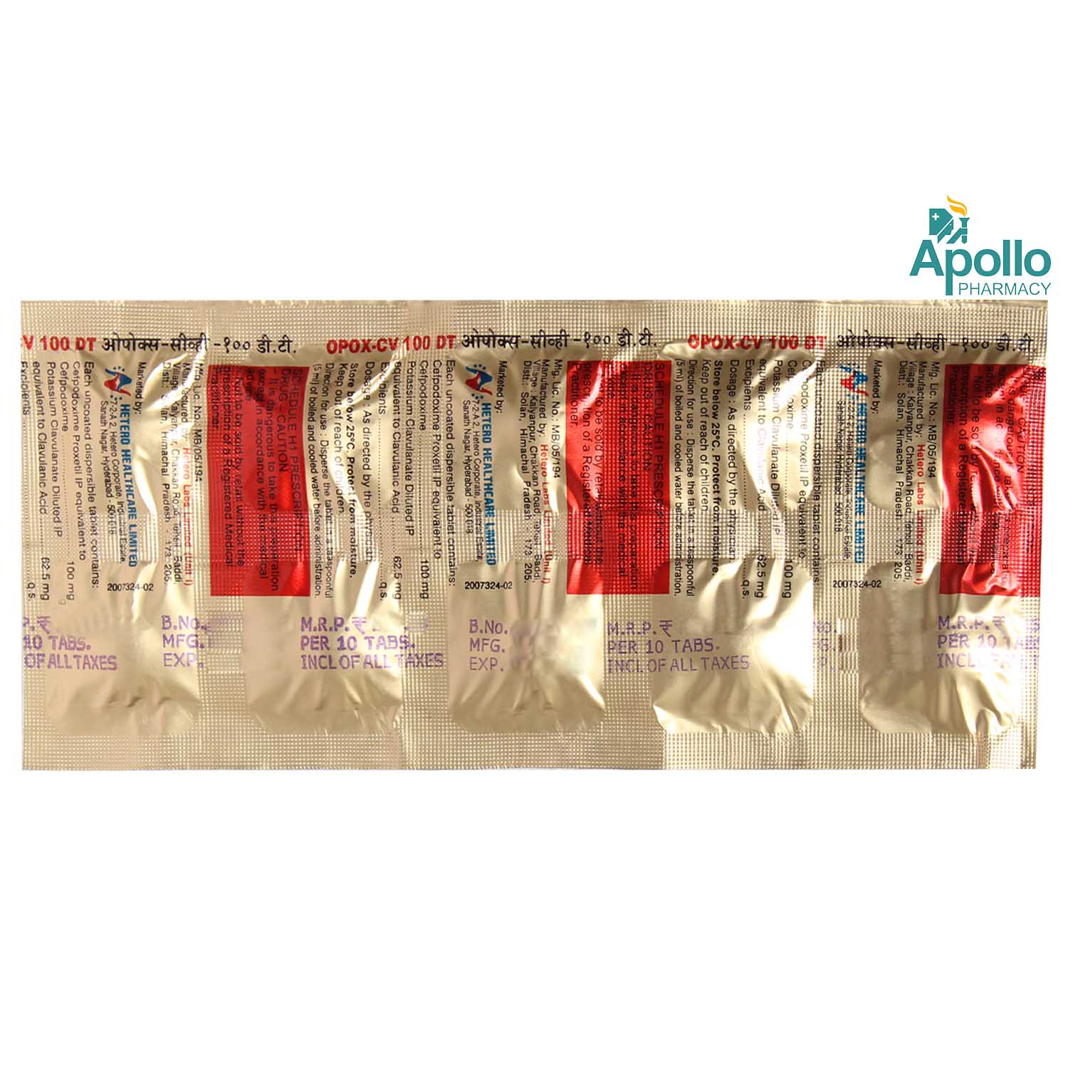 OPOX CV 100MG TABLET Price, Uses, Side Effects, Composition - Apollo ...