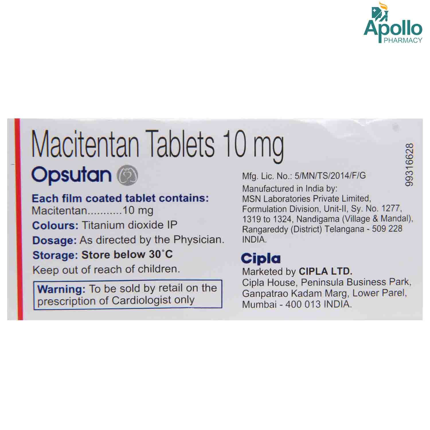 Opsutan Tablet 10's Price, Uses, Side Effects, Composition - Apollo ...