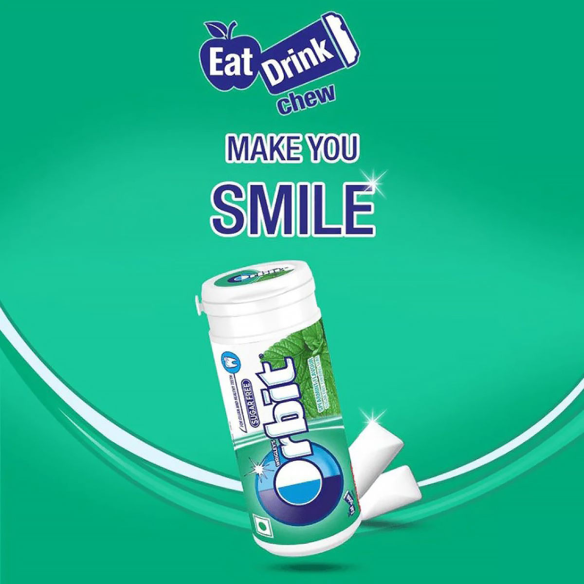 Wrigley's Orbit Sugar-Free Spearmint Flavoured Chewing Gum, 20 Count ...