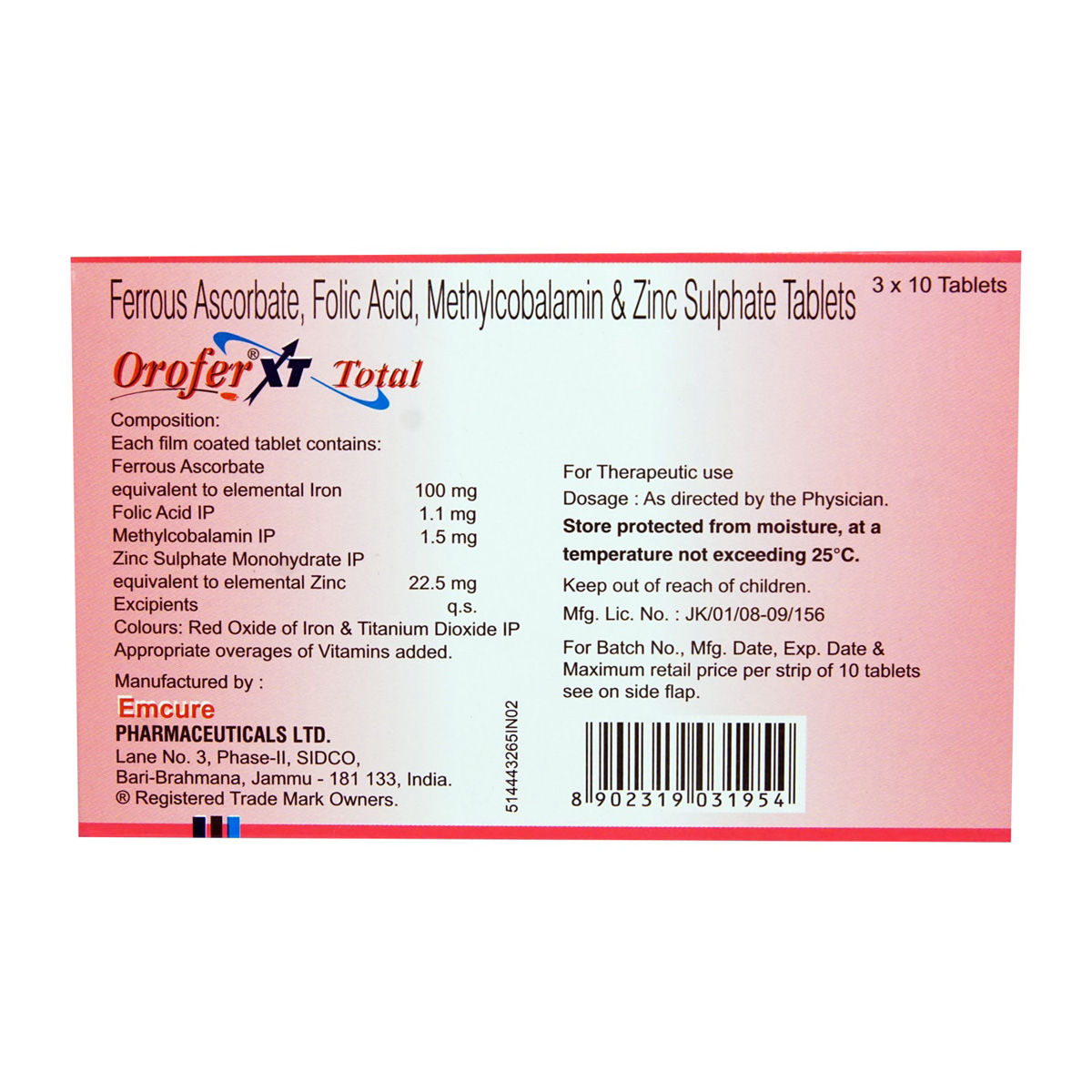 Orofer XT Total Tablet 10's Price, Uses, Side Effects, Composition ...
