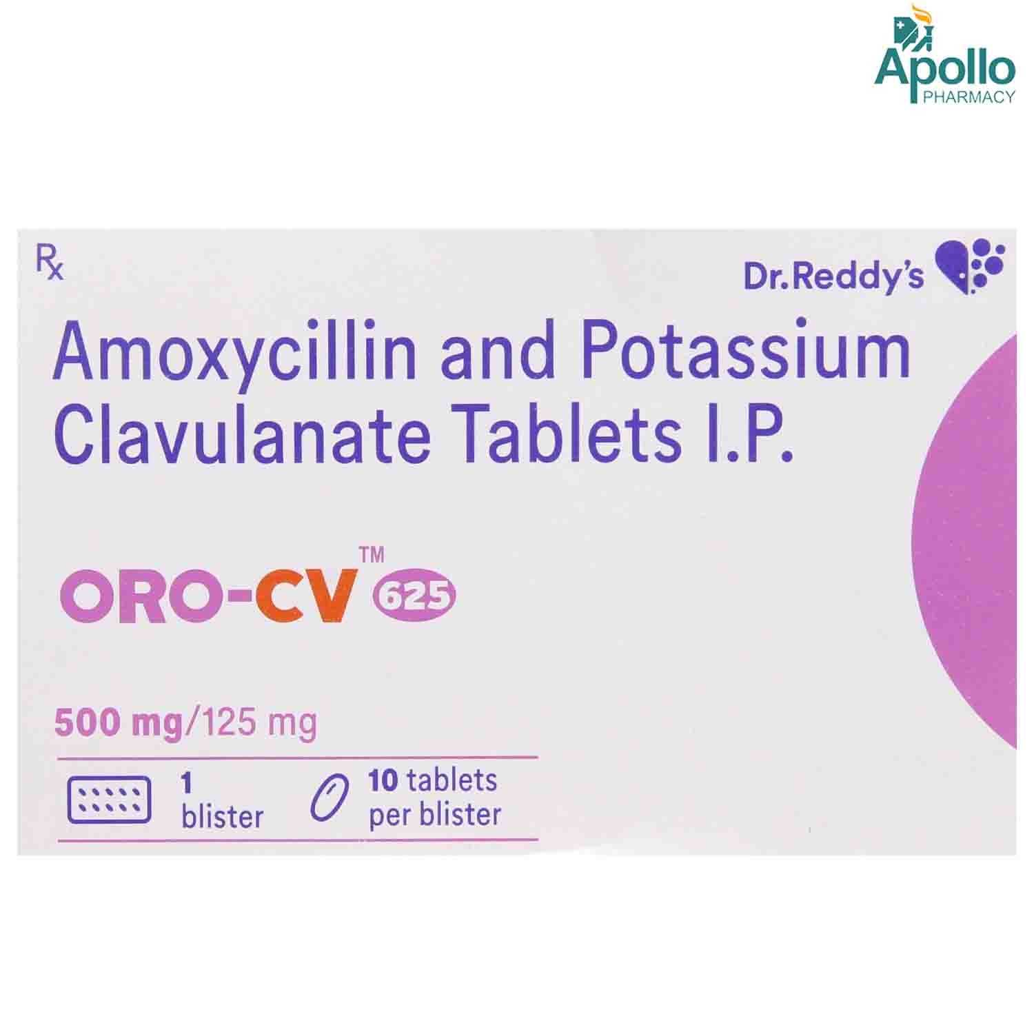 ORO CV 625MG TABLET 10'S Price, Uses, Side Effects, Composition ...