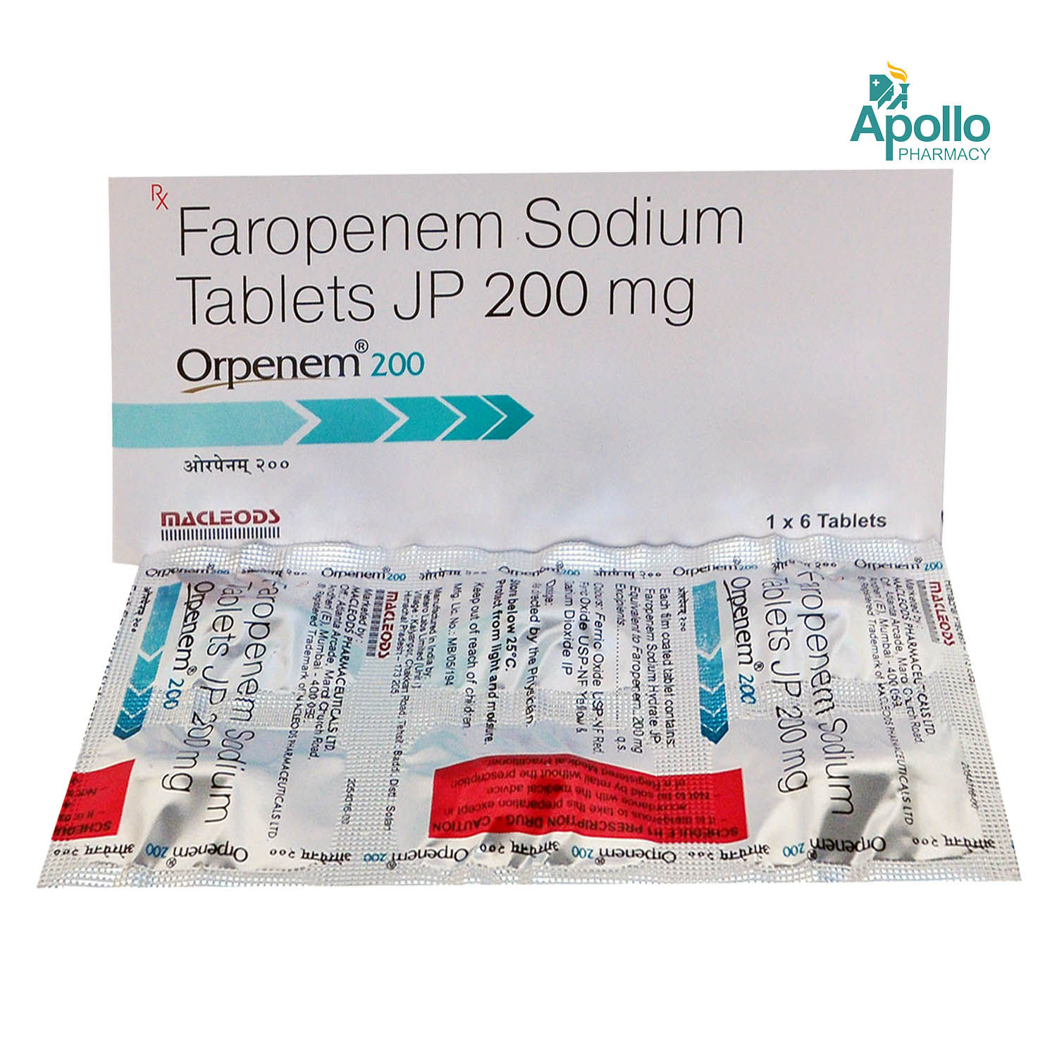 Orpenem 200 Tablet 6's Price, Uses, Side Effects, Composition - Apollo ...