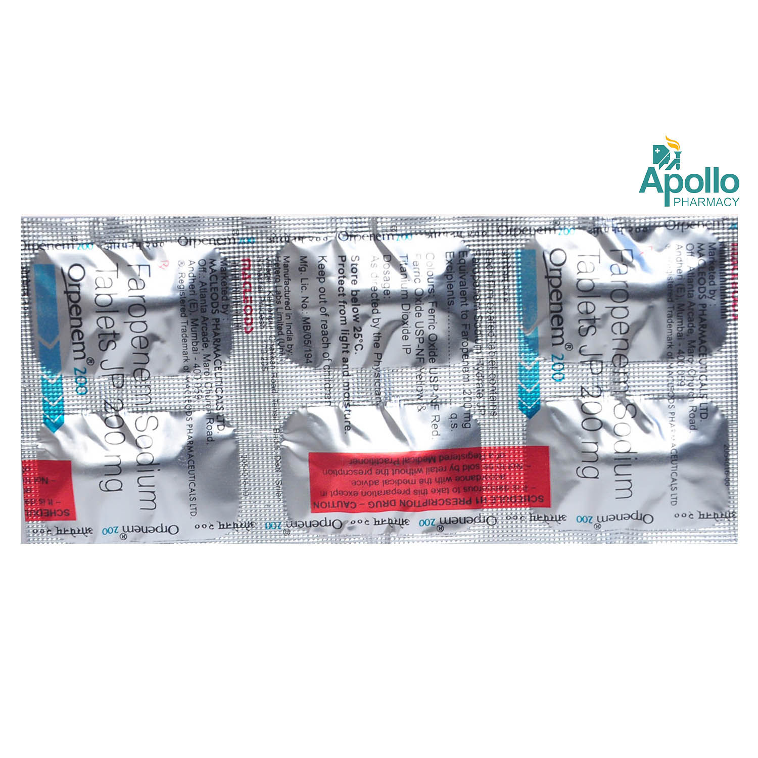 Orpenem 200 Tablet 6's Price, Uses, Side Effects, Composition - Apollo ...
